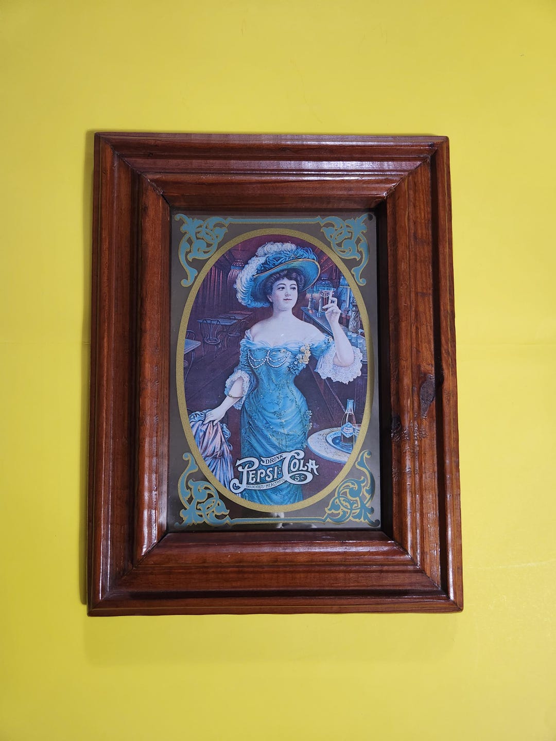 Professionally Framed Pepsi Cola Mirror Featuring a Victorian Lady ...
