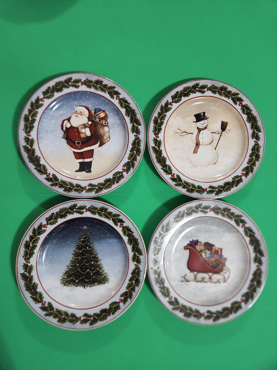 Sakura by Oneida Set of 4 Stoneware Deck the Halls - Etsy