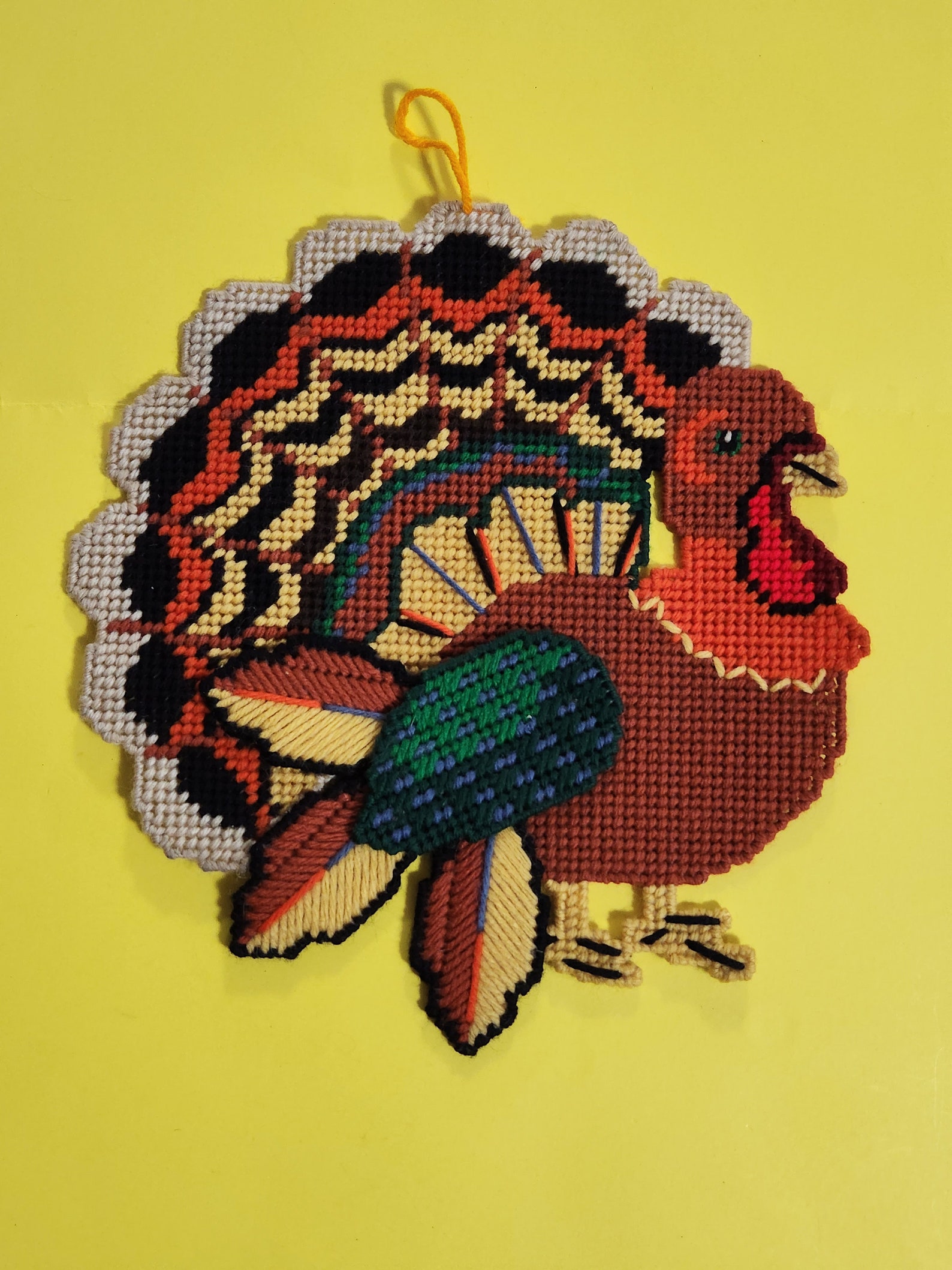 Completed Plastic Canvas Thanksgiving Turkey Wall/door Decor free ...