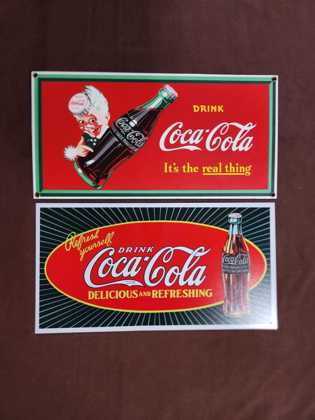 Various Rectangle Drink Coca-cola Replica Metal/porcelain Signs (each ...