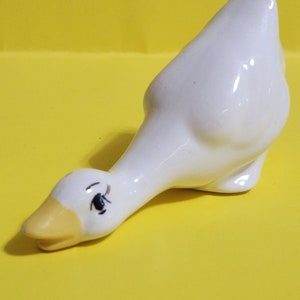 Set of 2 Porcelain/ceramic White Goose Figurines, Different Poses ...