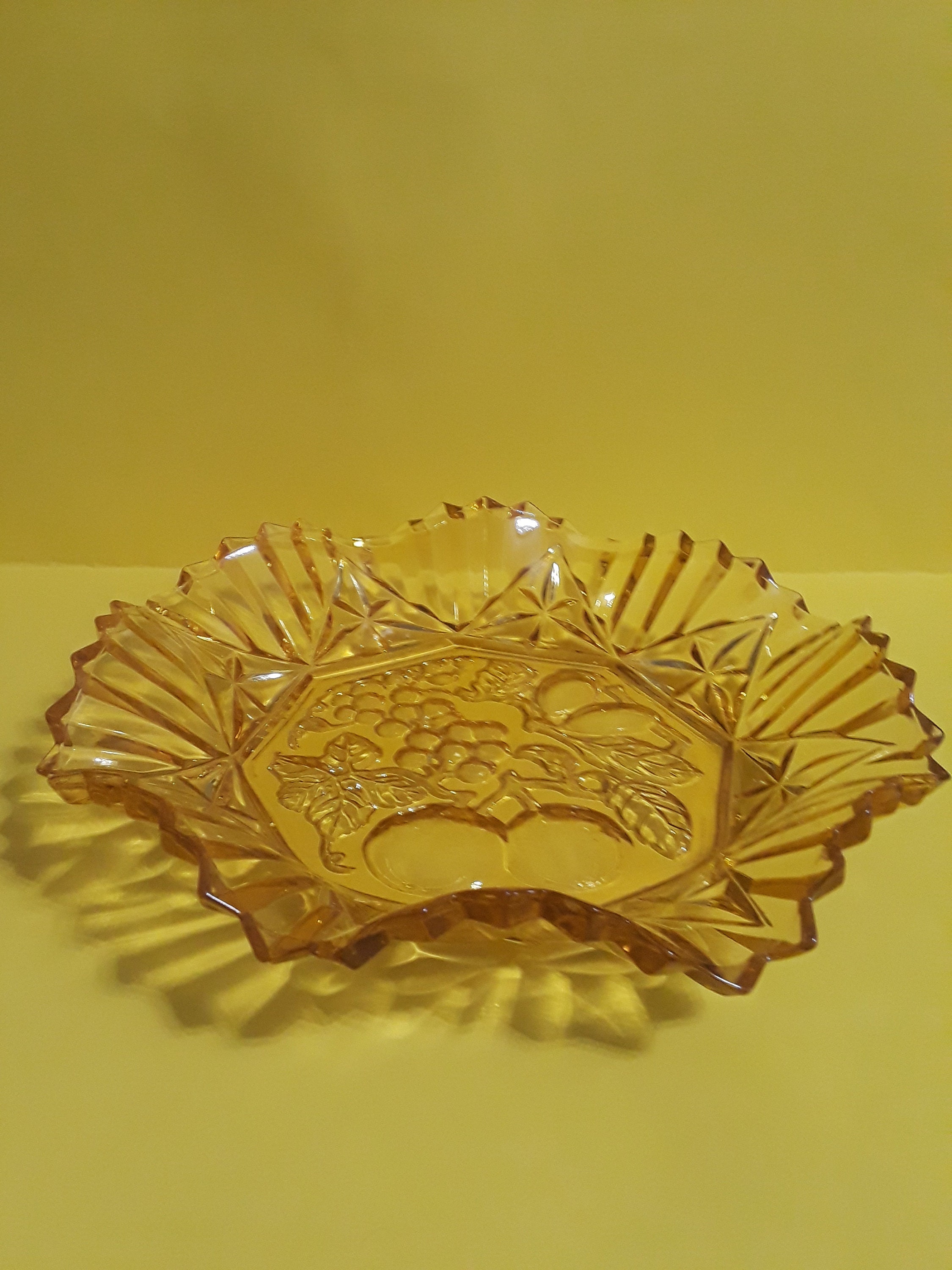 Vintage Yellow Glass Bowl