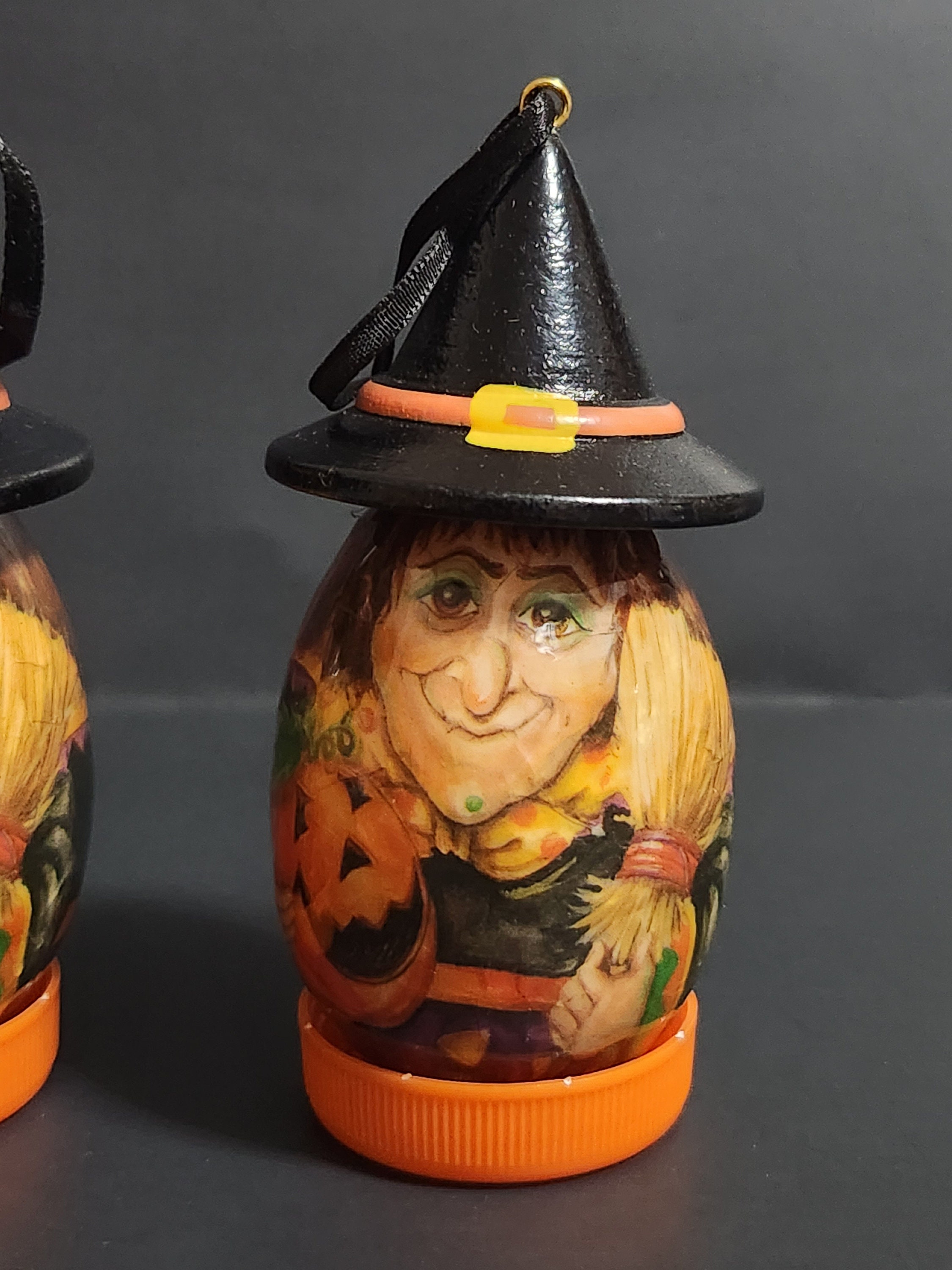 Set of 2 Halloween Decoupage Witch Egg Ornaments **free Shipping** - Etsy
