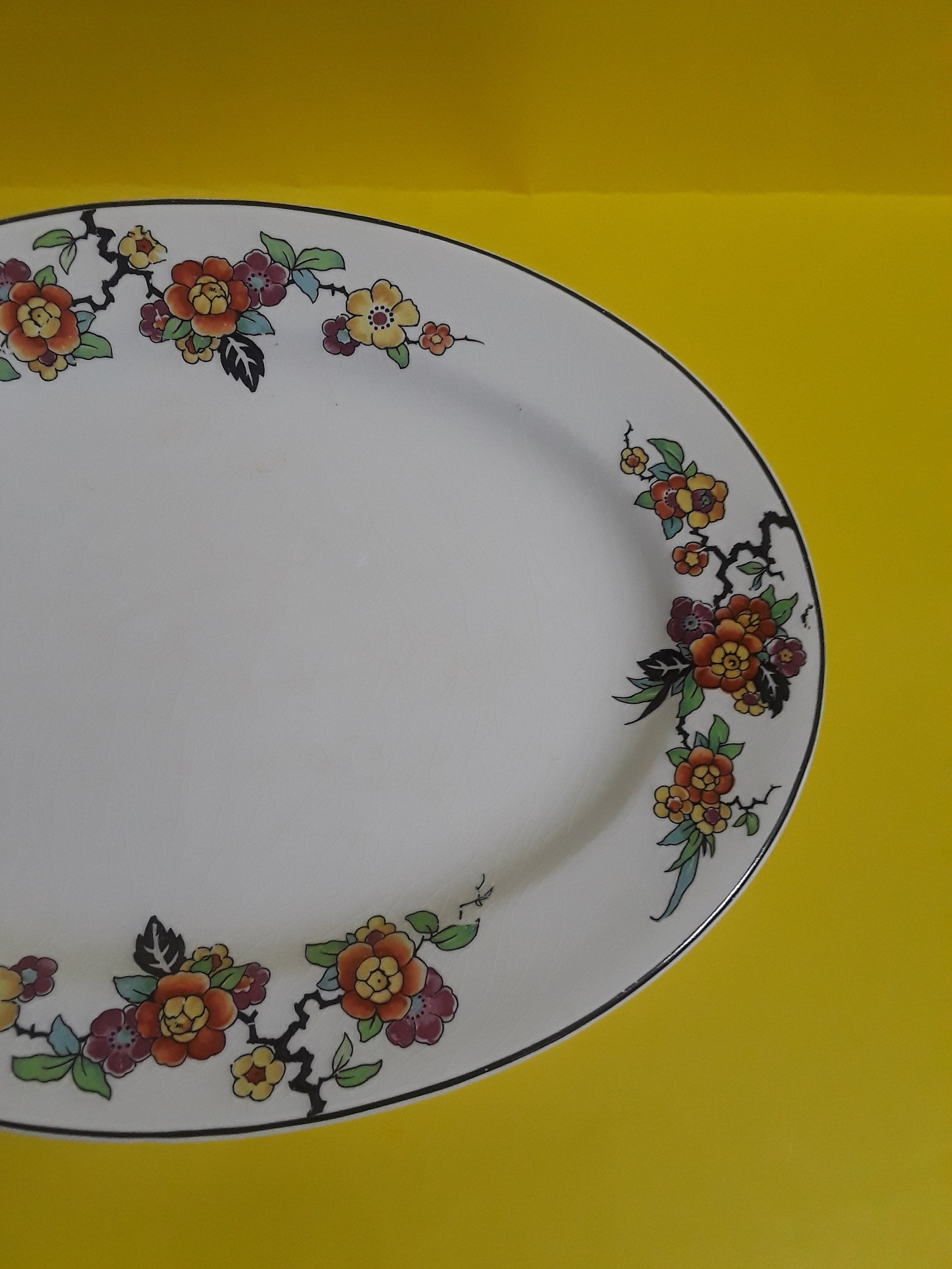 Porcelain/china Thompson Aladdin Floral Designed Oval Serving Dish ...