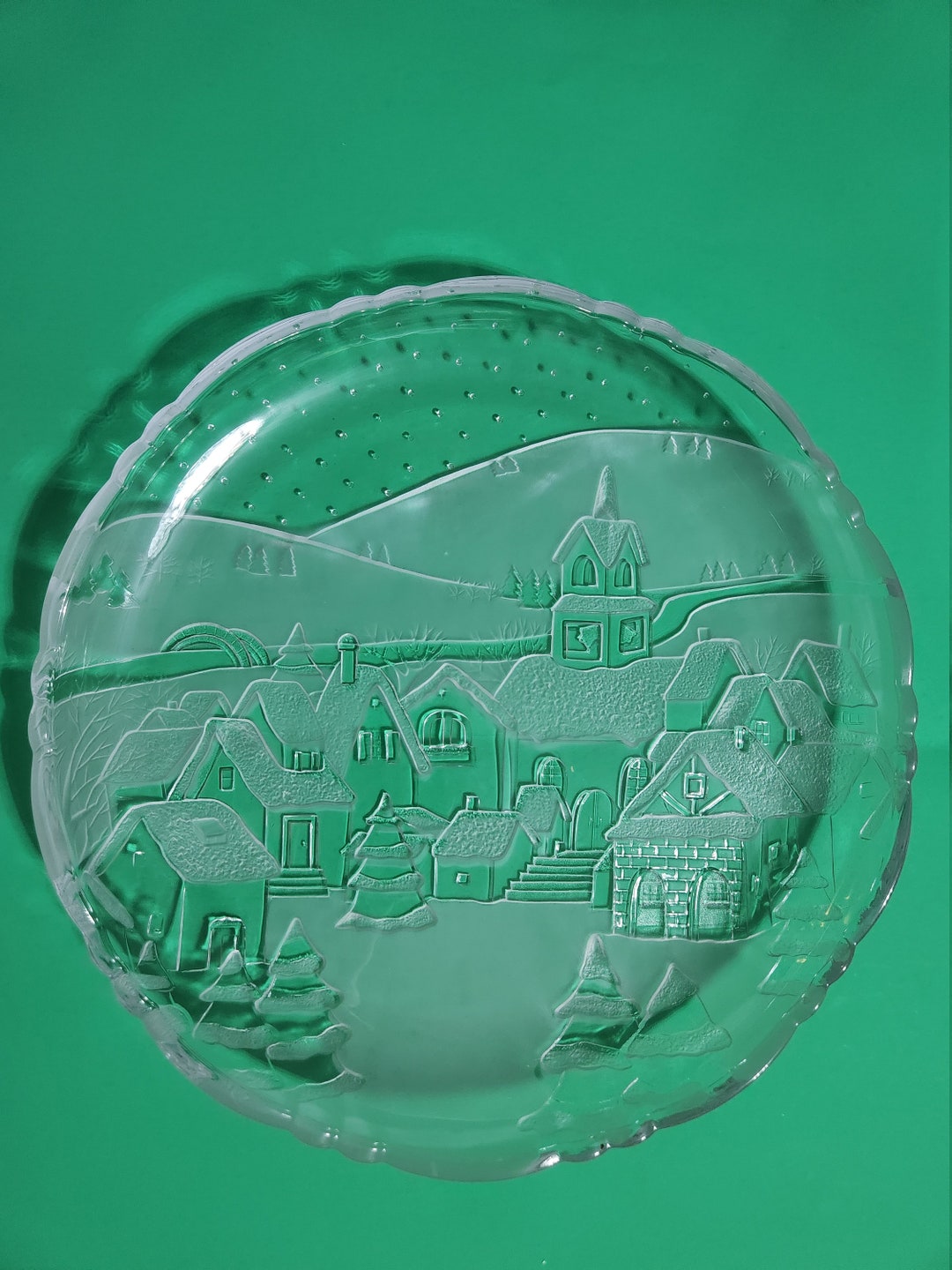 Crystal Clear Studios Winter Scene Plateau, Clear and Frosted Glass ...