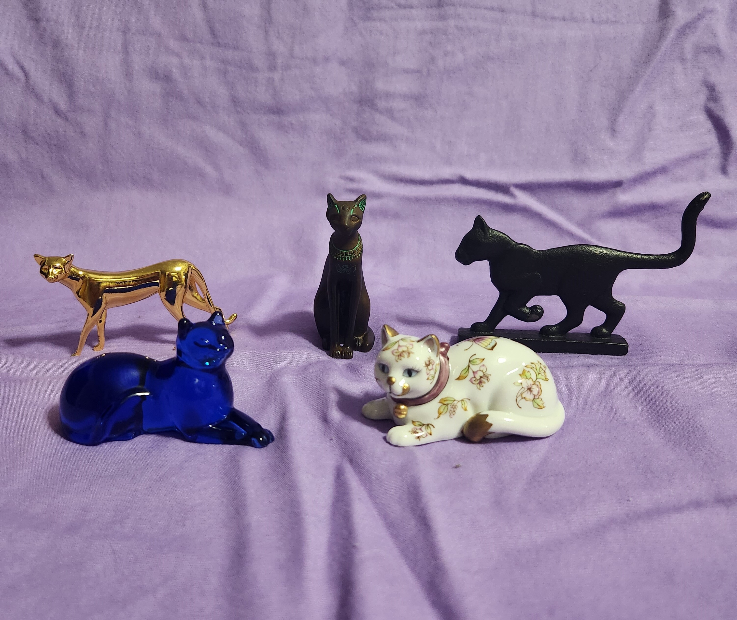 Franklin Mint Complete Series 1 Collection of Curio Cabinet Cats, 15 ...