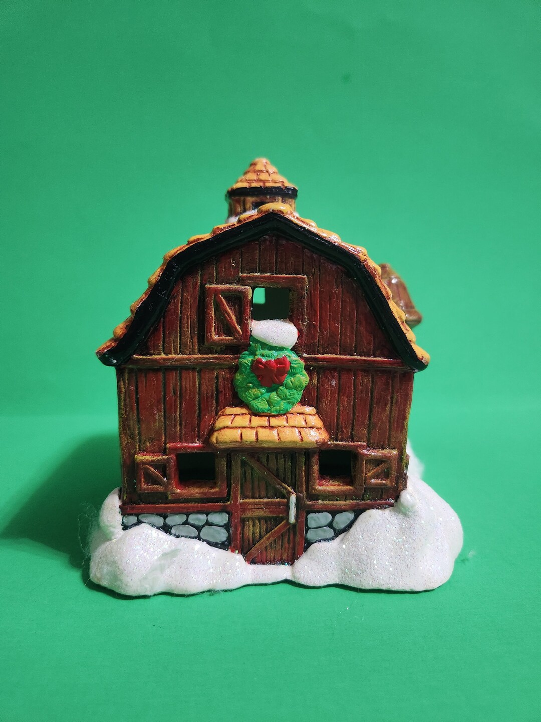 Wee Crafts Ceramic/porcelain Lighted Hand Painted Barn and Silo **free ...