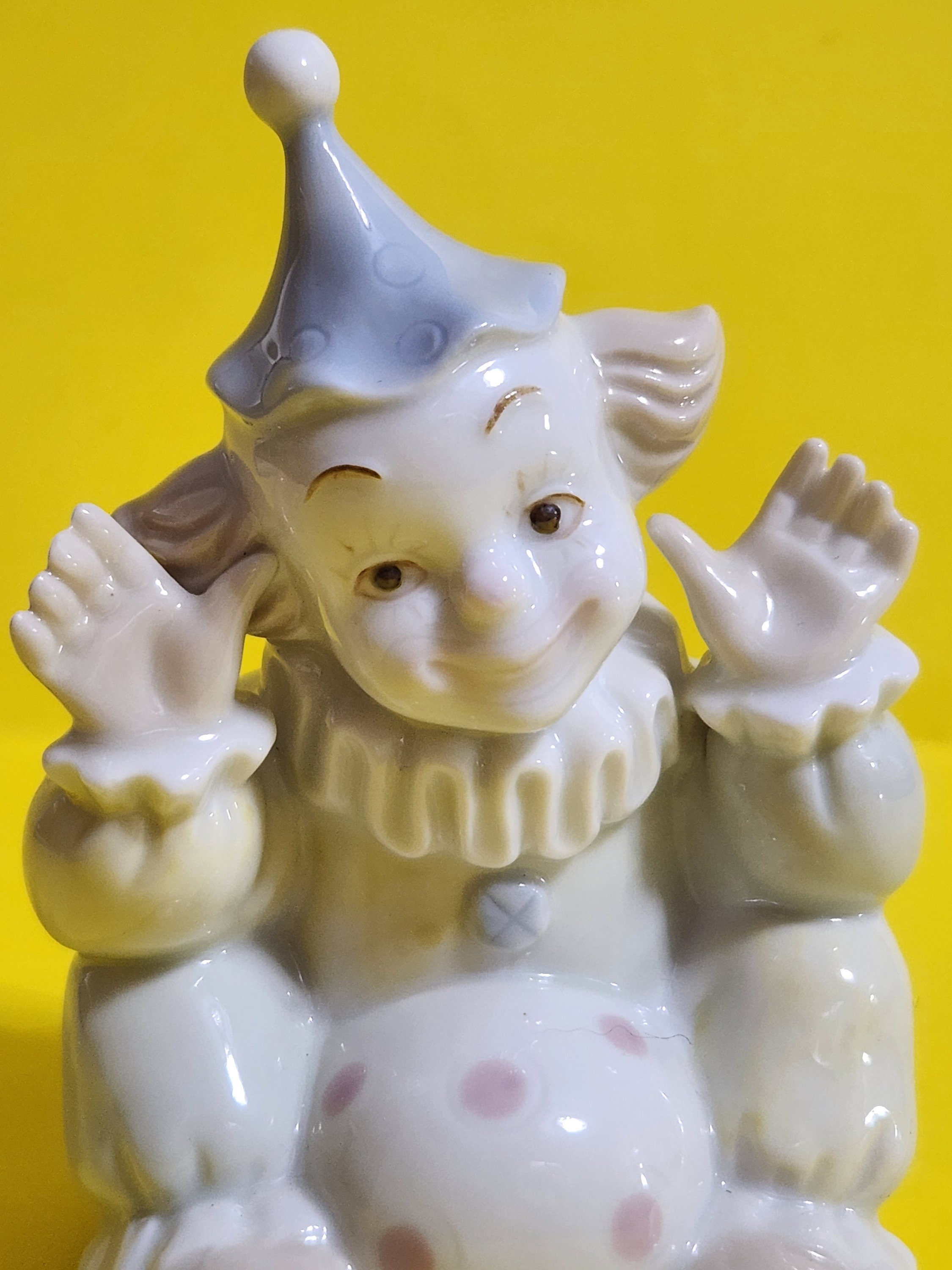 Pastel Colored Ceramic/porcelain Clown Figurine, Featuring a Clown With ...