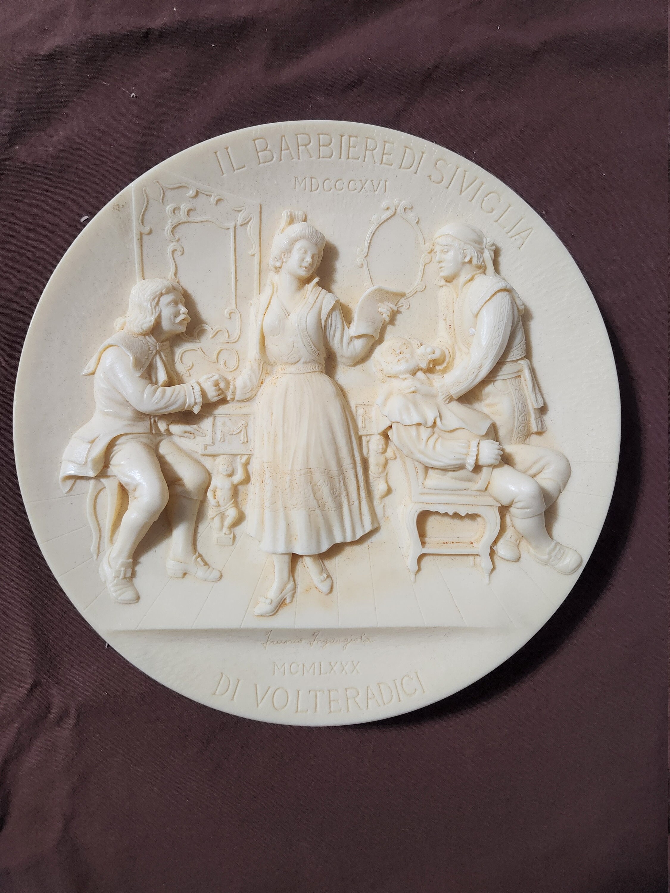 La Scala Grand Opera Alabaster Plates, Made in Italy, 1970s, Comes With ...