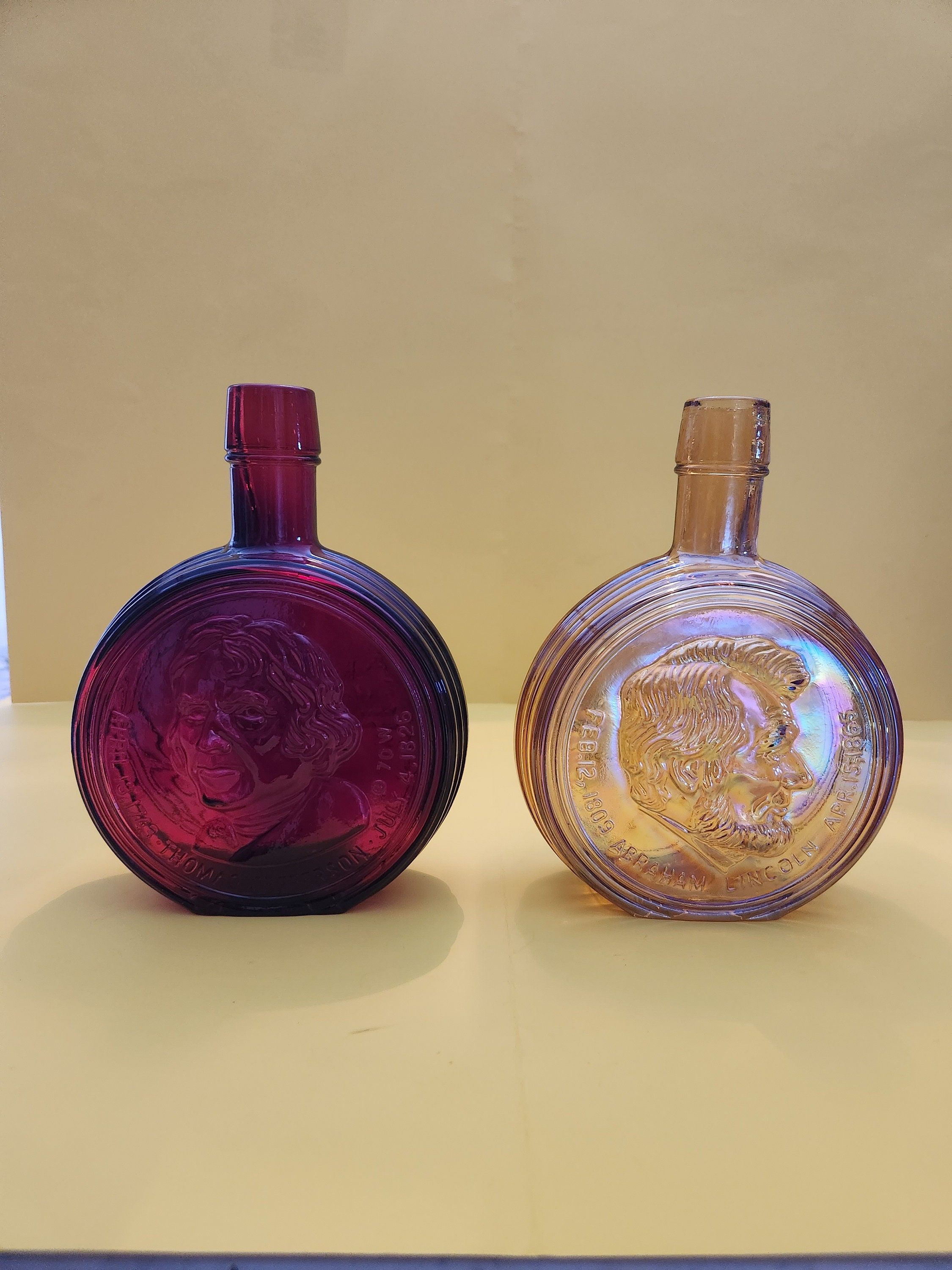 13 Wheaton First Edition President Carnival Glass Decanters, Each One ...