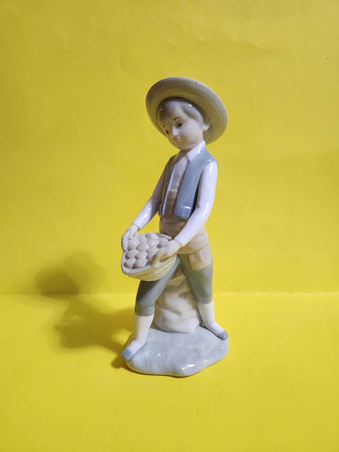 Porcelain Zaphir Boy Carrying a Basket of Potatoes, Made in Spain ...