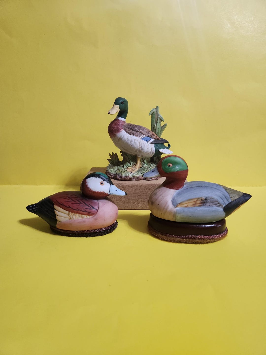 Group of 3 Ceramic/porcelain Duck Figurines **free Shipping** - Etsy