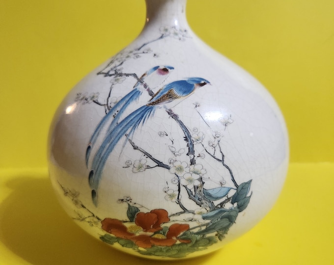 Vintage Ceramic/porcelain Blue Bird Vase **free Shipping** - Etsy