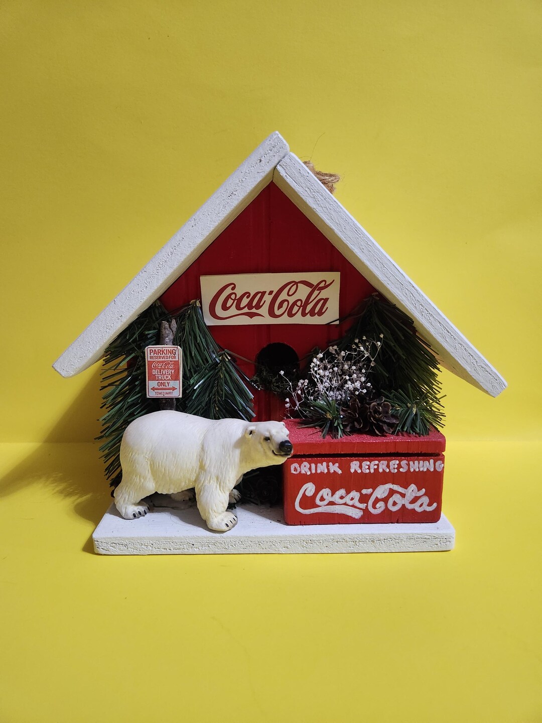 Handmade Wooden Coca-cola Themed Bird House **free Shipping** - Etsy