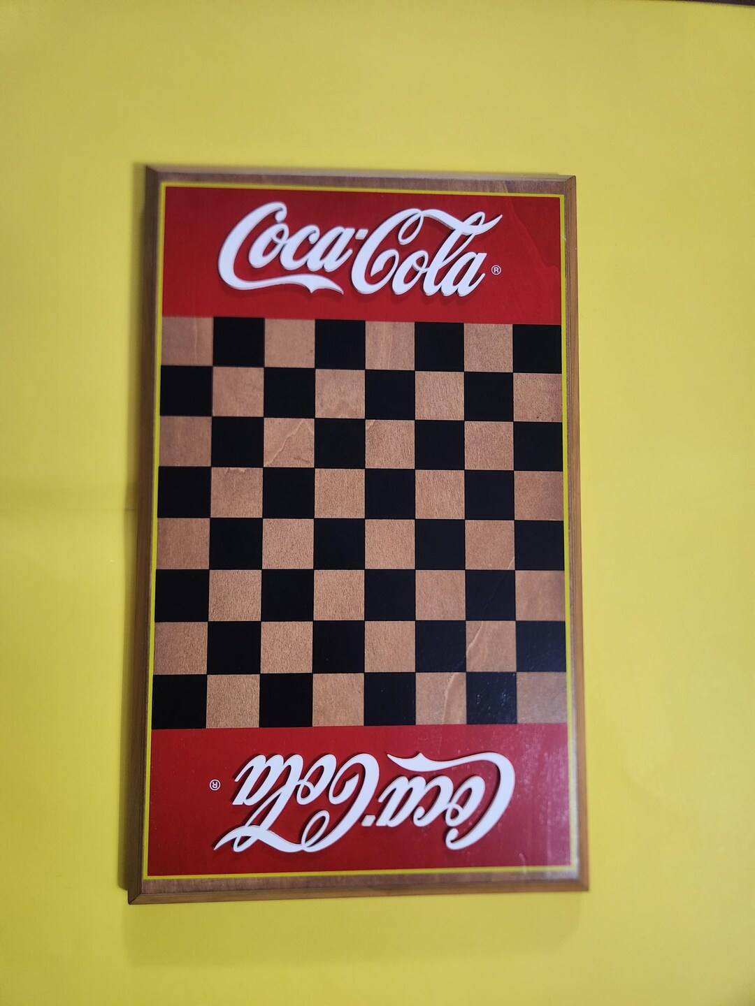 Wooden Coca-cola Checkers Hanging Wall Board, Including Unopened ...