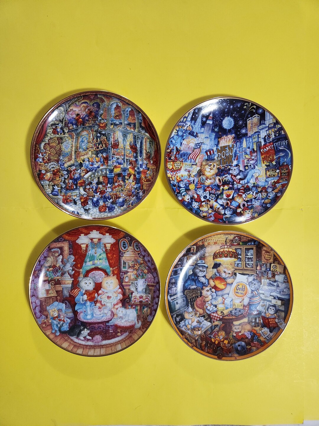 Various Fine Porcelain Cat Plates by Bill Bell, the Franklin Mint ...