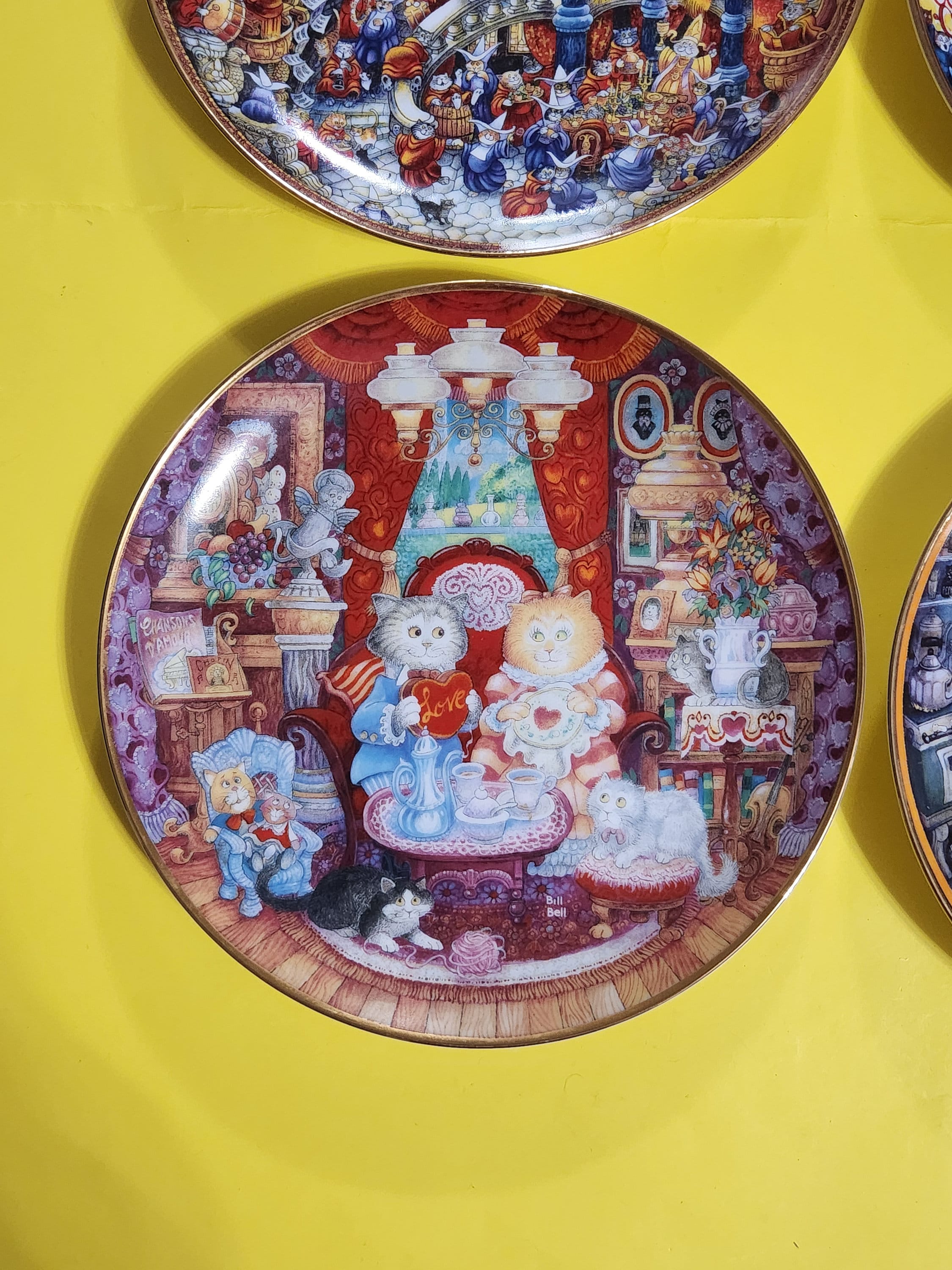 Various Fine Porcelain Cat Plates by Bill Bell, the Franklin Mint ...