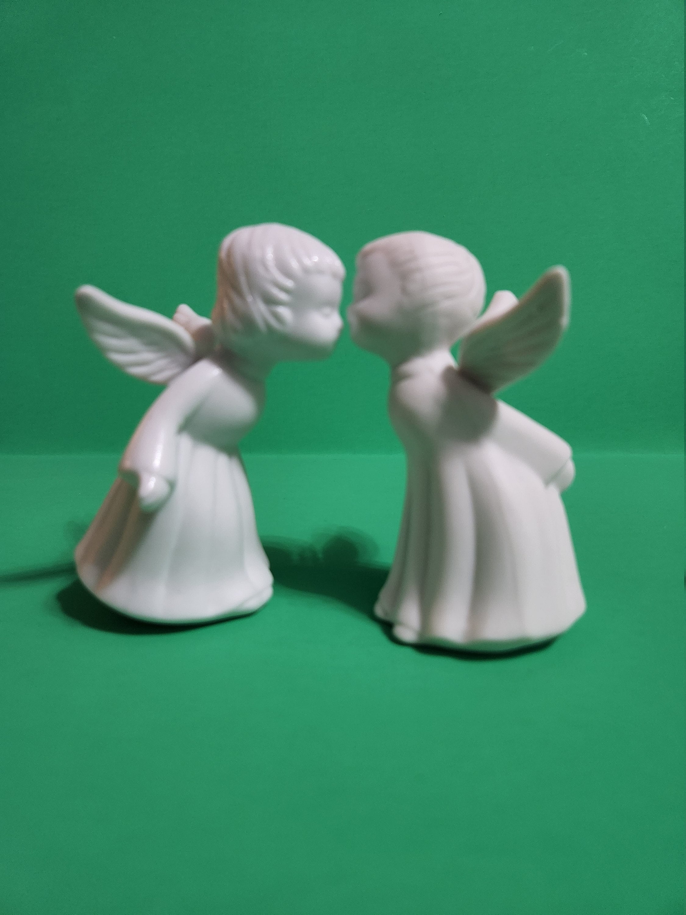 Porcelain Kissing Angel Figurines