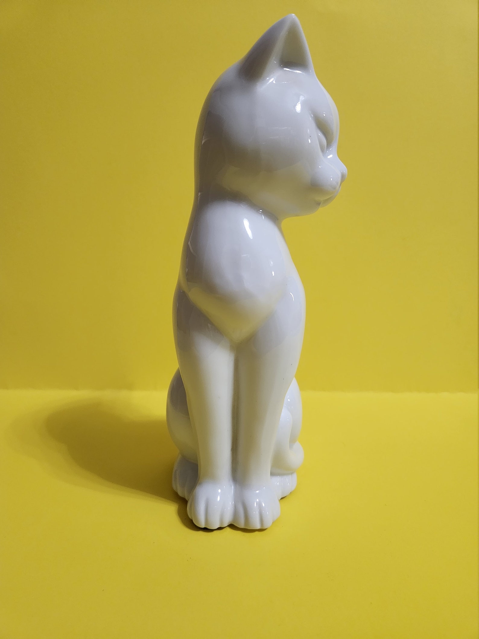 Vintage Porcelain Sitting White Siamese Cat Figurine free - Etsy