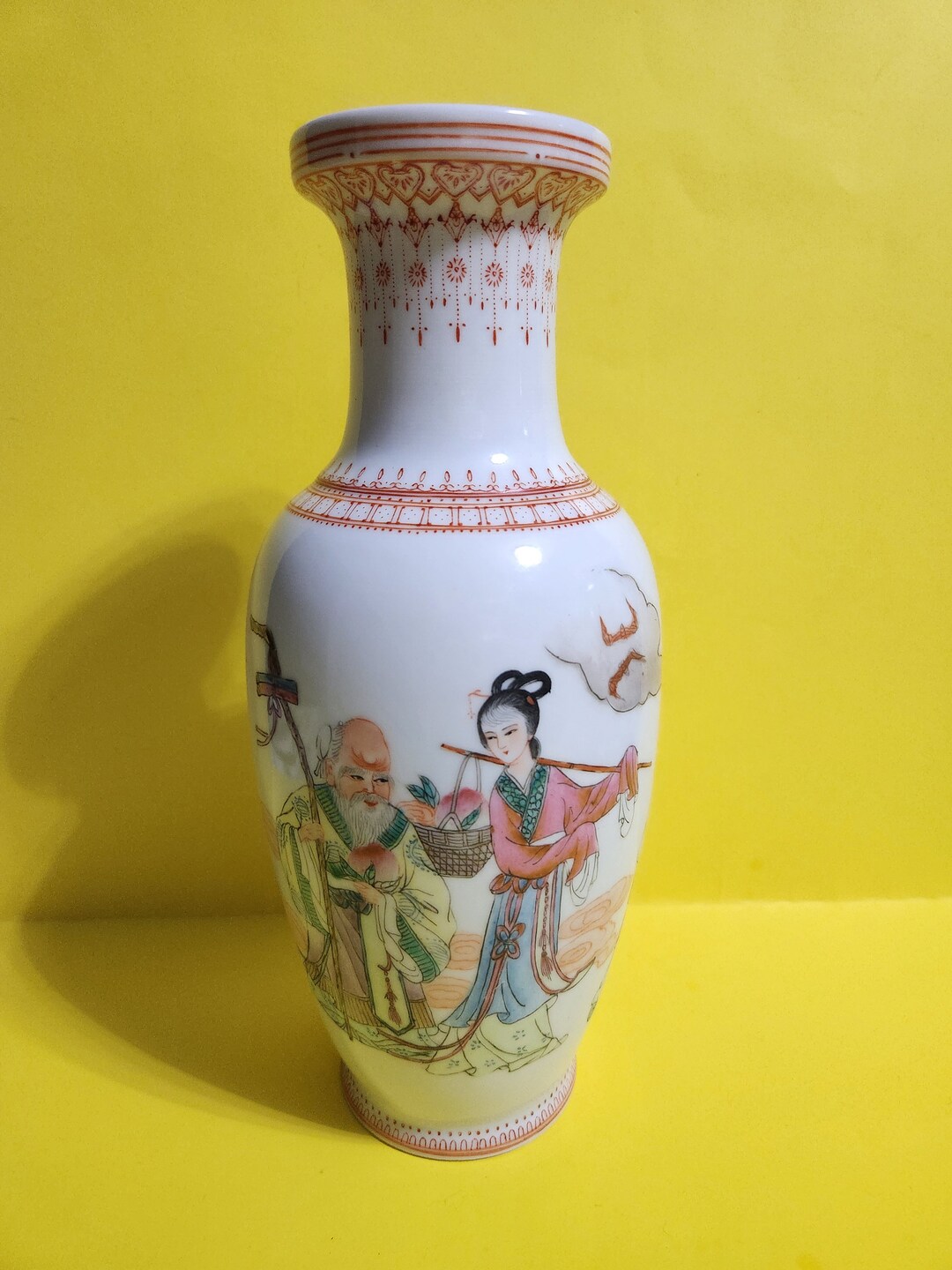 Large Porcelain Guang Zhou Chinese Vase With Calligraphy on the Back ...