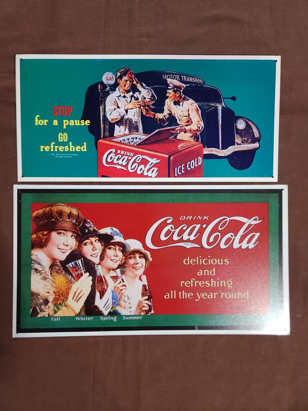 Various Replica Coca-cola Metal/tin Advertising Signs (each Sold ...