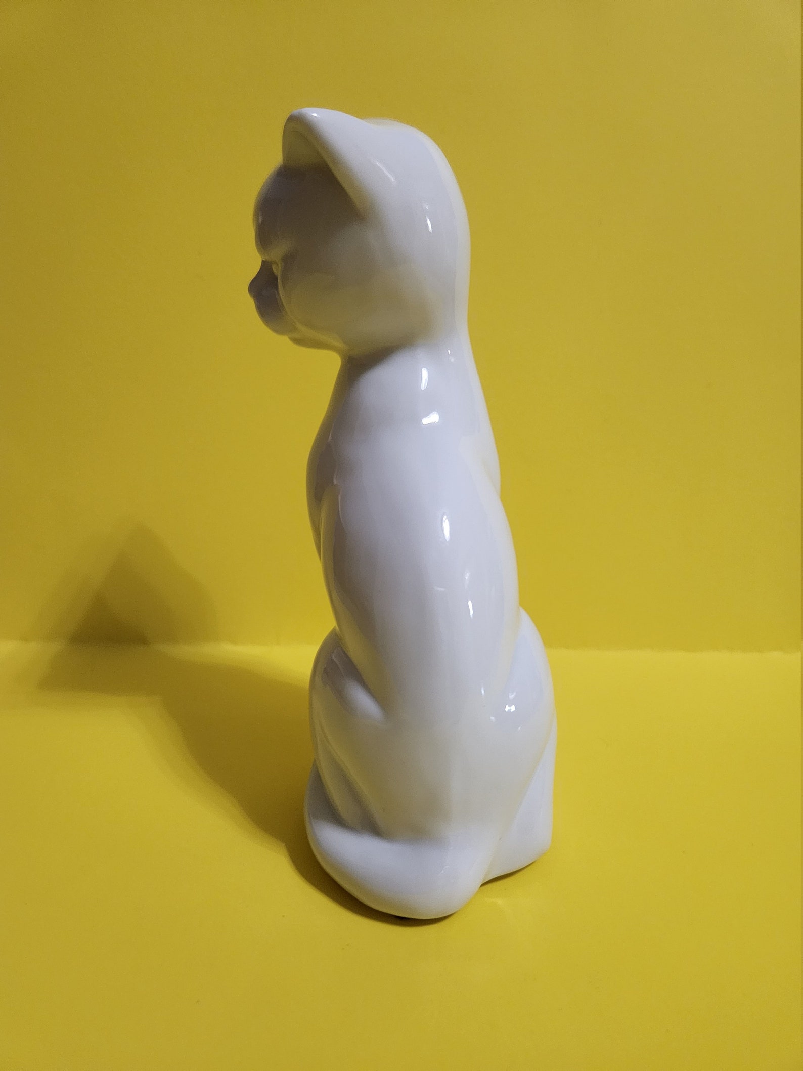 Vintage Porcelain Sitting White Siamese Cat Figurine **free Shipping ...