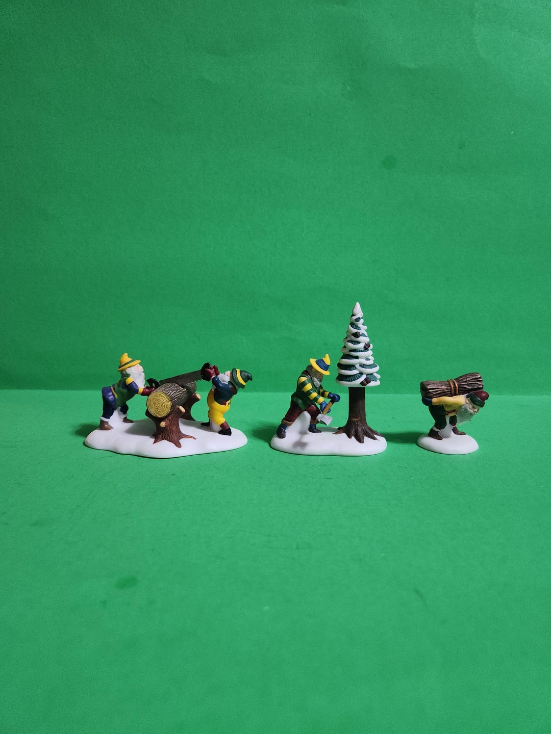 Set of 3 Department 56 the Heritage Village Collection "woodsmen Elves ...
