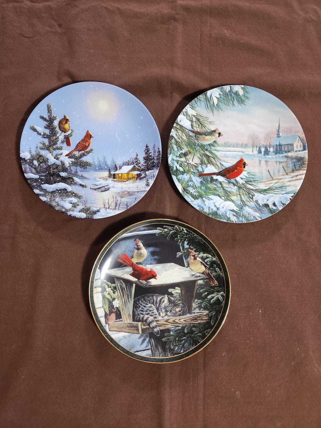 Various Cardinal Bird Plates From Various Artists **free Shipping** - Etsy