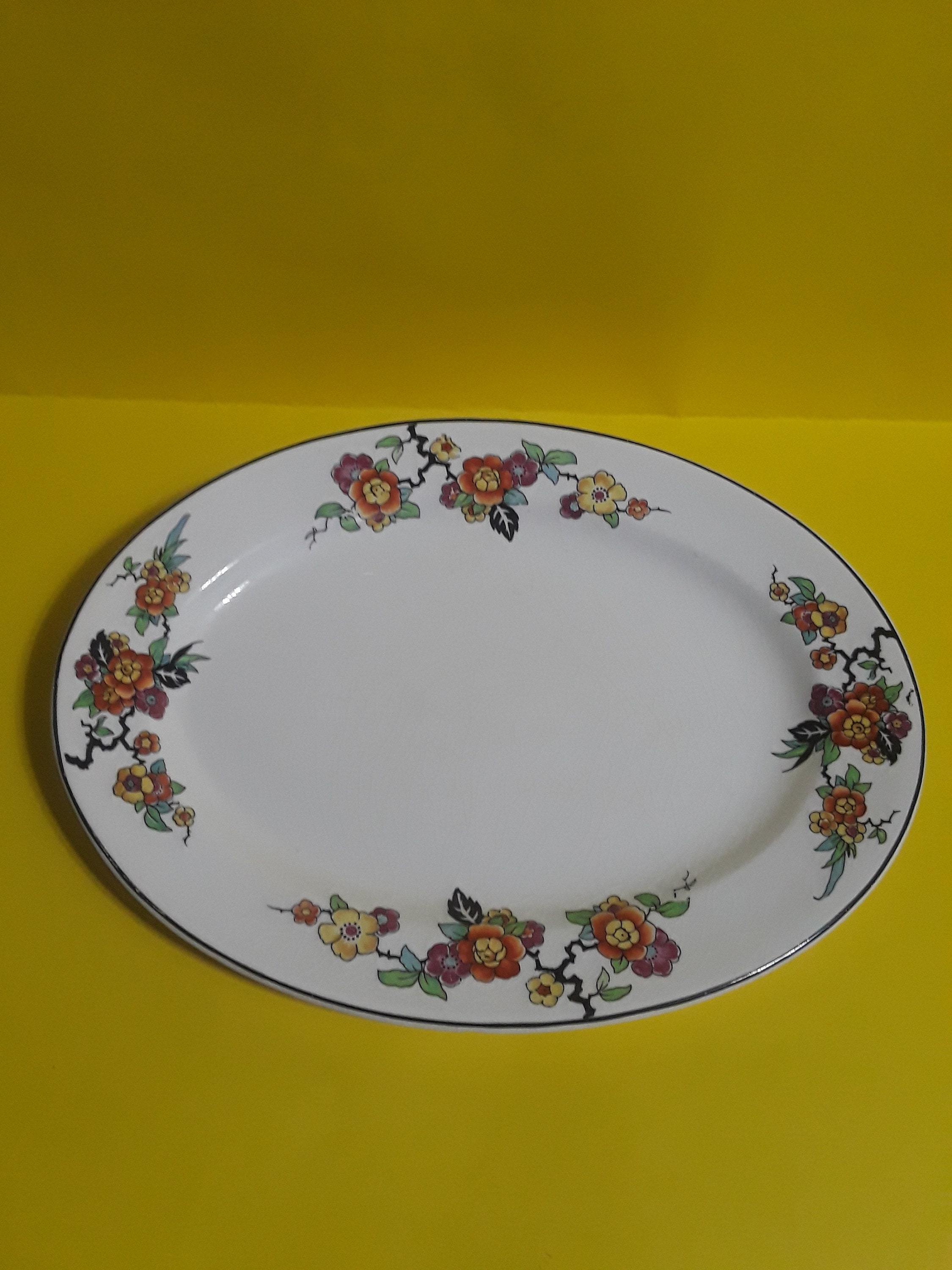 Porcelain/china Thompson Aladdin Floral Designed Oval Serving Dish ...