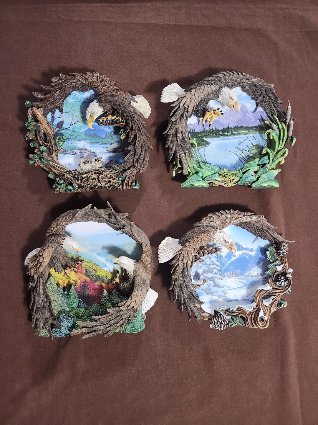Set of 4 Four Seasons of the Eagle Plates From the Hamilton Collection ...