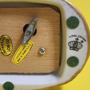 Royal Crown Ceramic/porcelain Music Box Featuring a Trio of Birds on a ...