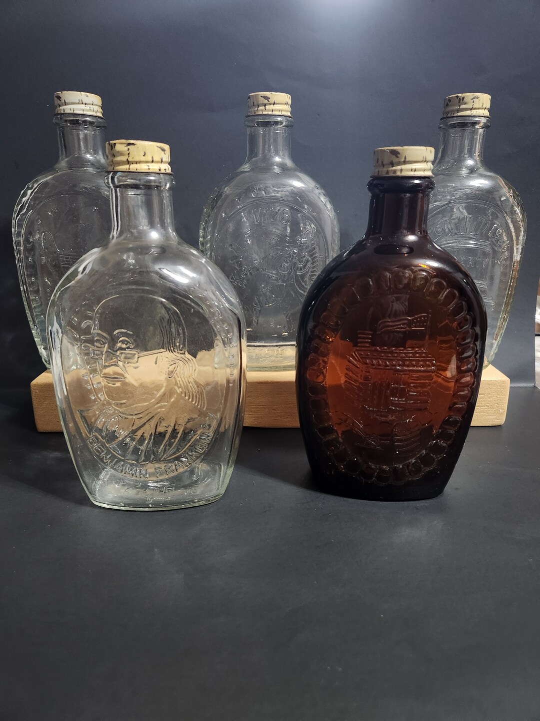 Various Collectible Glass Log Cabin Syrup Bottles With Cap **free ...