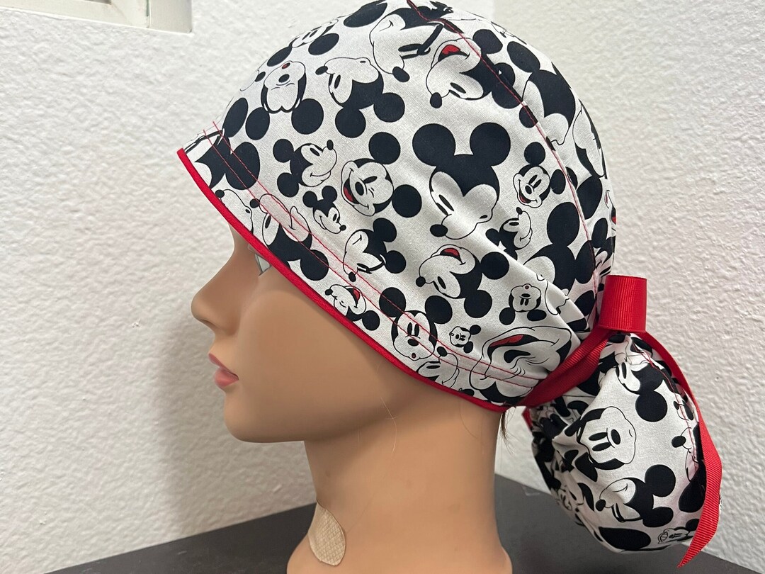 Mickey Mouse Ponytail Surgical Scrub Cap - Etsy