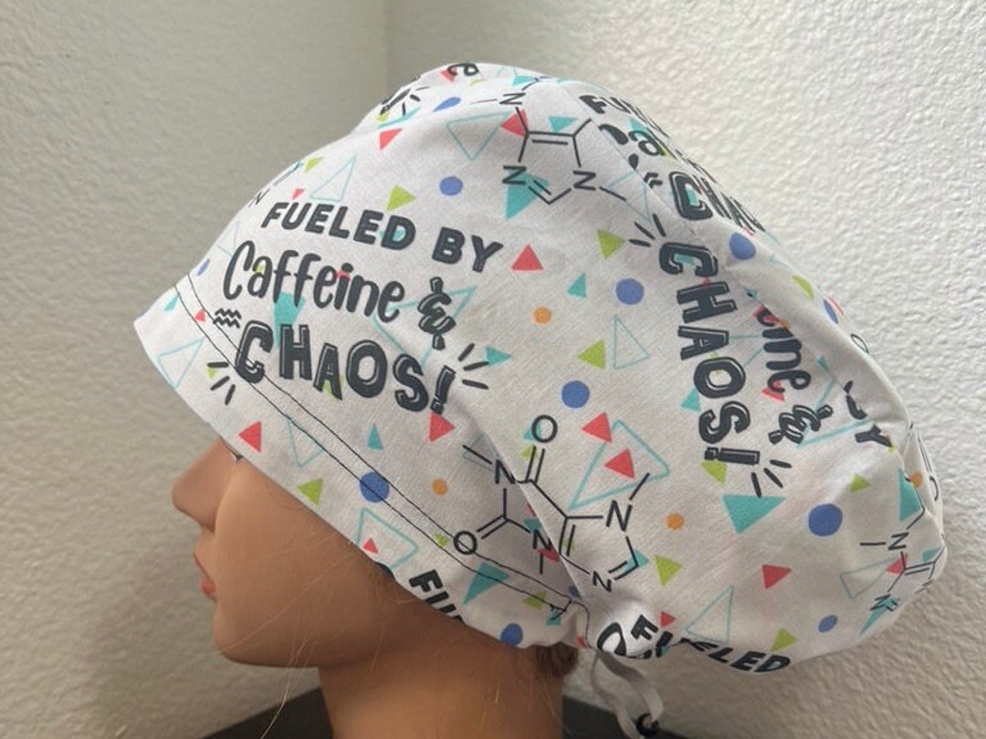 Caffeine Chaos Surgical Scrub Cap: Nurse Doctor Tech Cap - Etsy