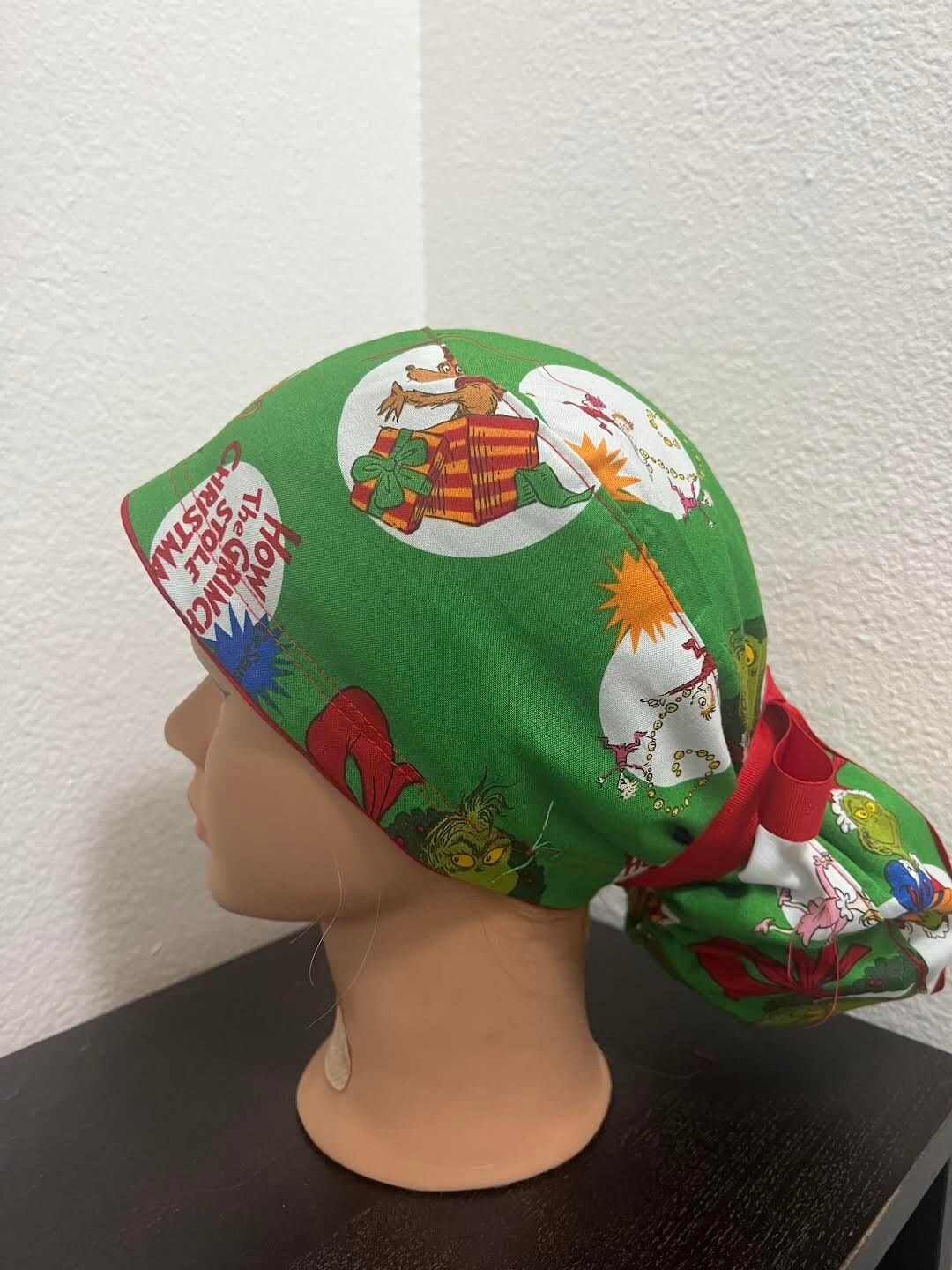 Stole Christmas Grinch Ponytail Surgical Scrub Cap - Etsy