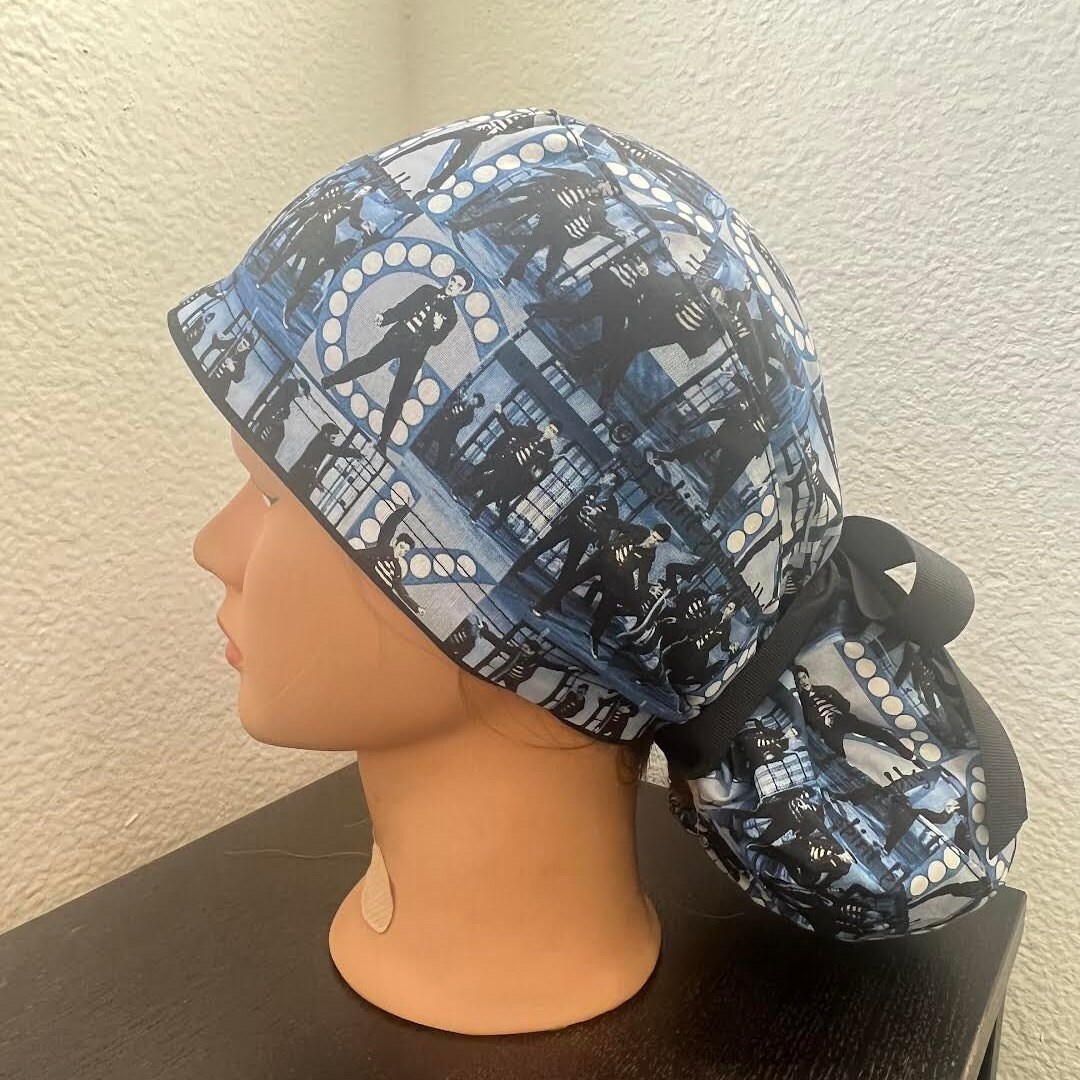 Elvis Jailhouse Rocks Ponytail Surgical Scrub Cap - Etsy