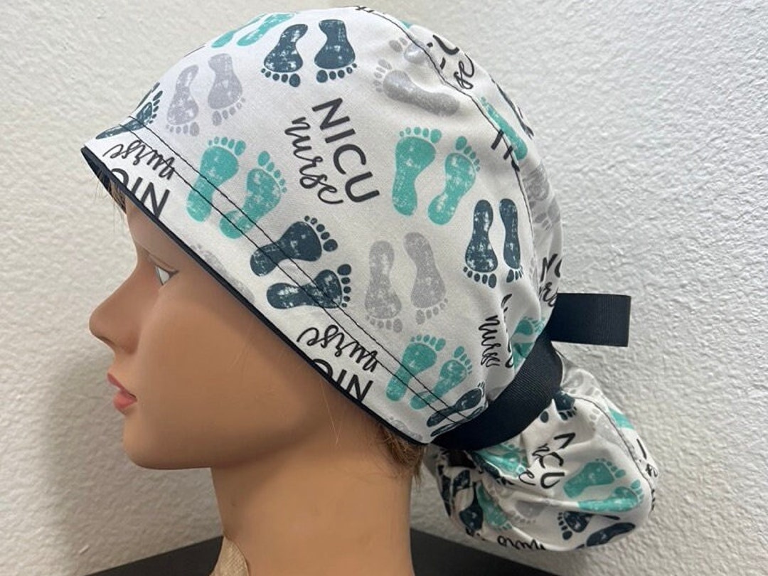 NICU Nurse Ponytail Surgical Scrub Cap Nurse Cap Doctor Cap Tech Cap - Etsy