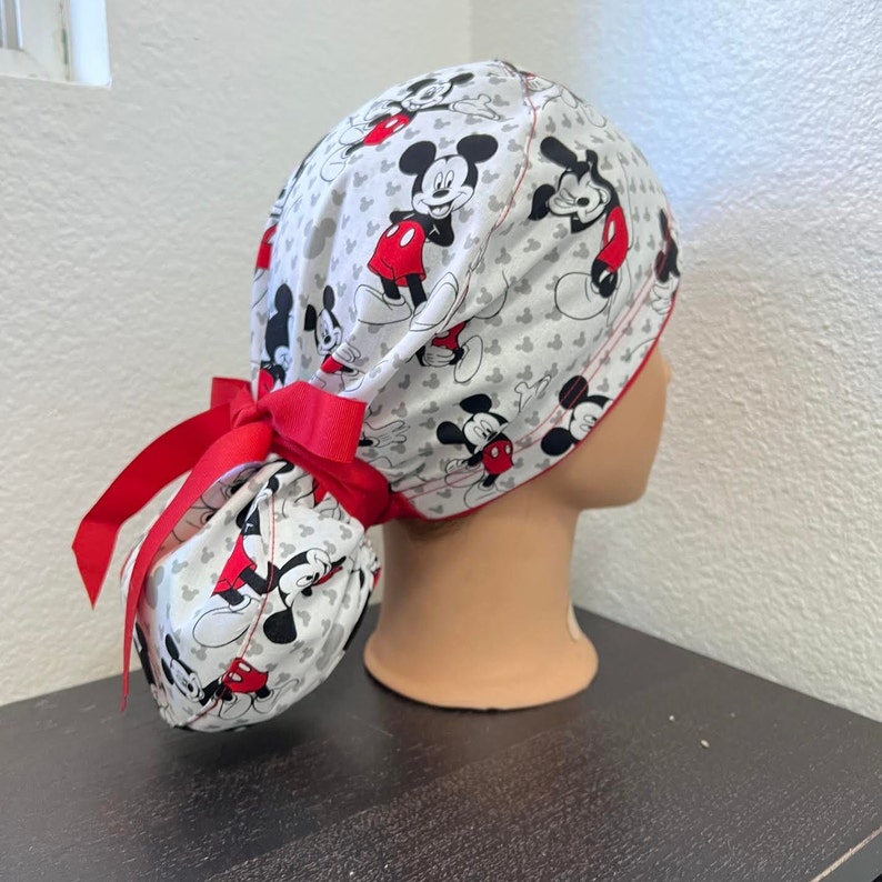 Mickey Mouse Ponytail Scrub Surgical Cap Disney - Etsy