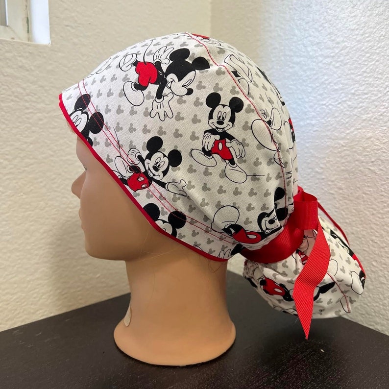 Mickey Mouse Ponytail Scrub Surgical Cap Disney - Etsy
