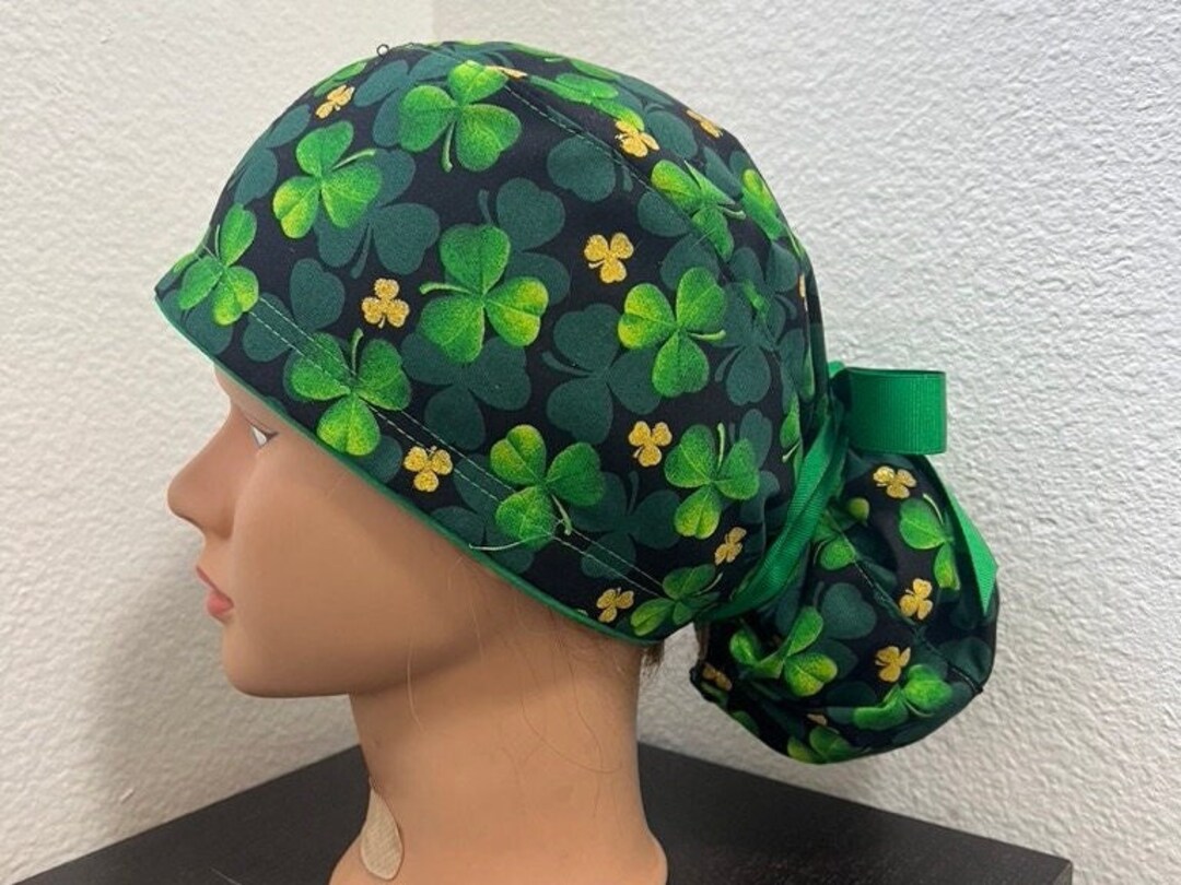 St Patrick Ponytail Surgical Scrub Cap - Etsy