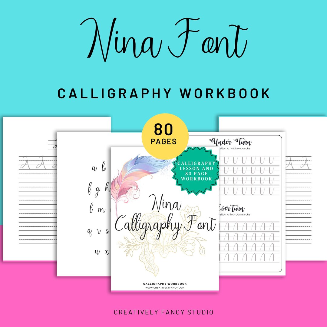 Nina Font Calligraphy Workbook Calligraphy Instructions - Etsy