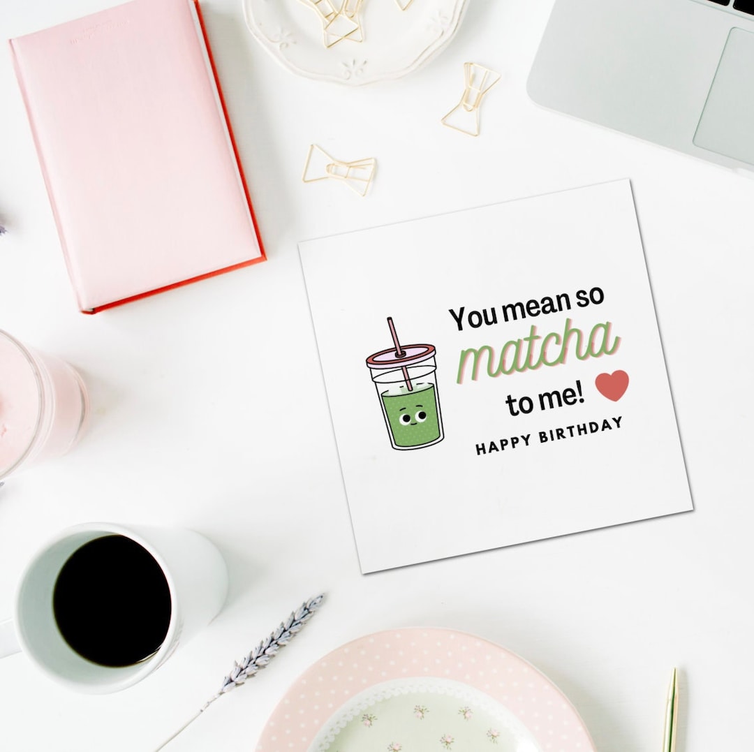 MATCHA Happy Birthday Card Printable Card Digital Download - Etsy
