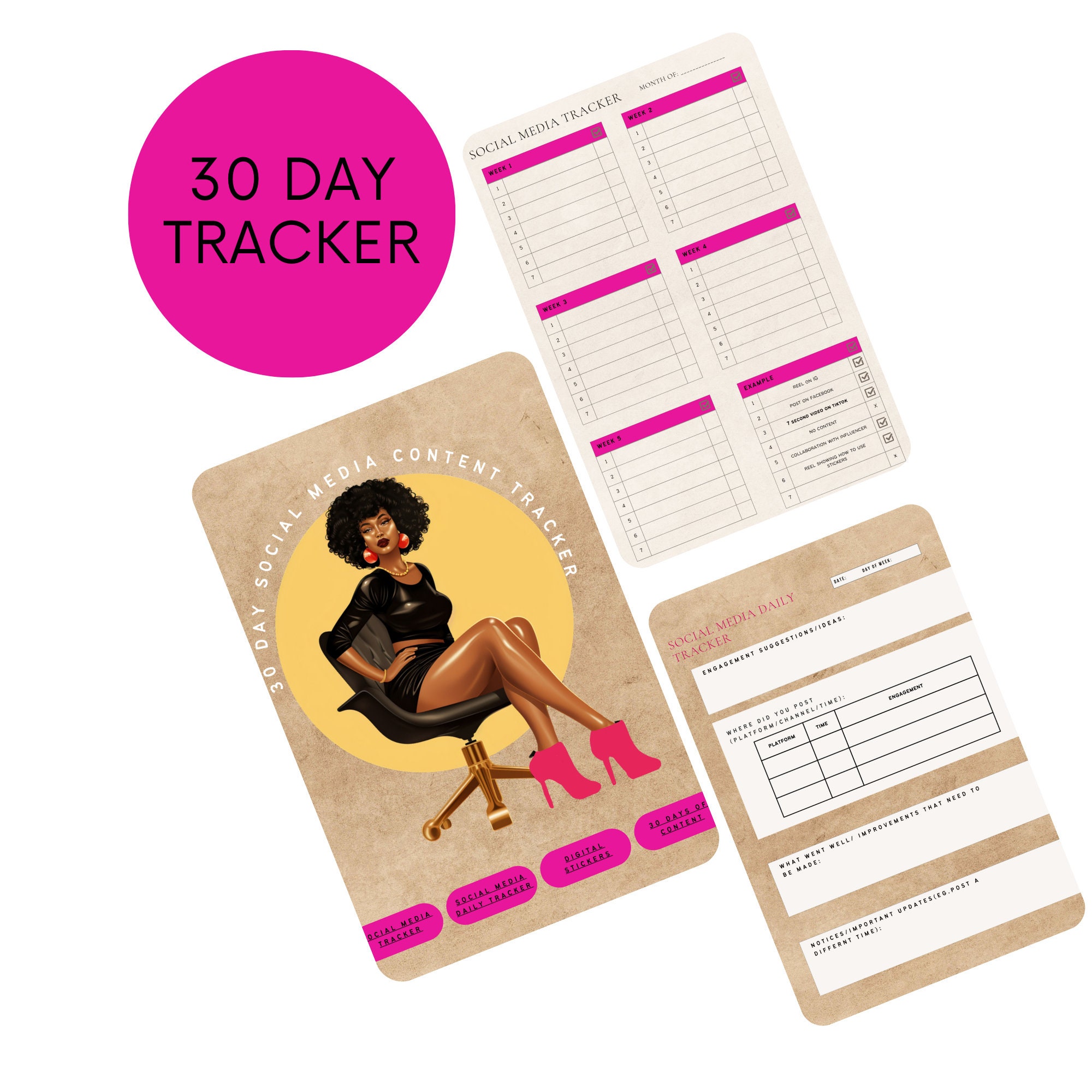 Social Media Tracker , Digital Tracker, Goodnotes Planner, iPad Planner ...