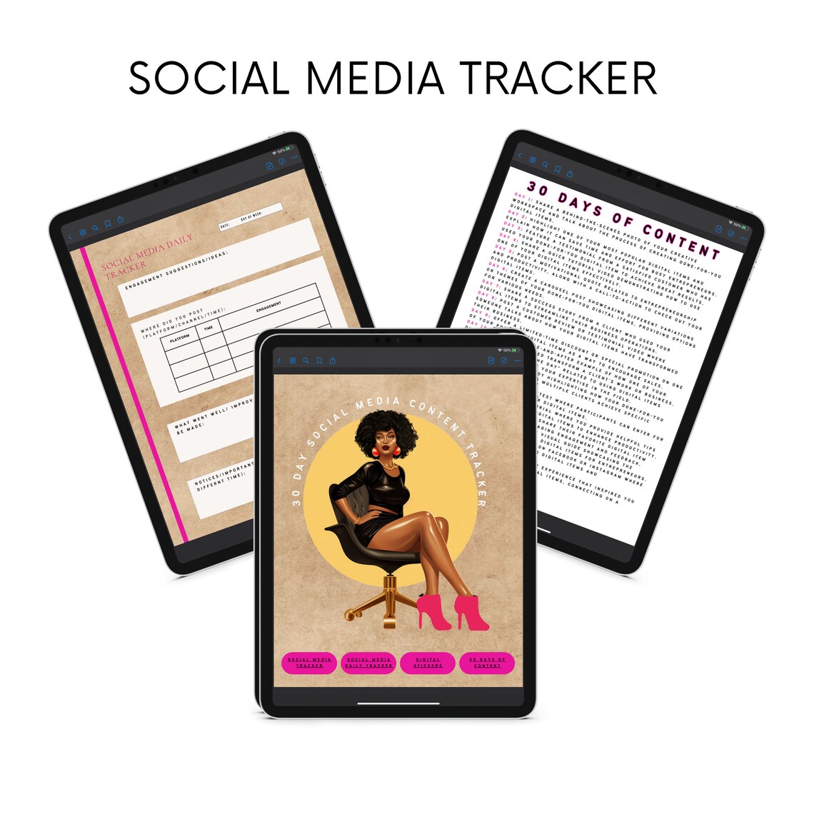 Social Media Tracker , Digital Tracker, Goodnotes Planner, iPad Planner ...