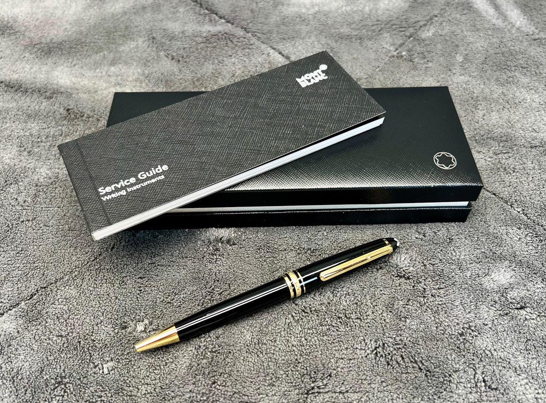 New Mont Blanc Meisterstruk Classic Black and Gold Luxury Ballpoint Pen ...