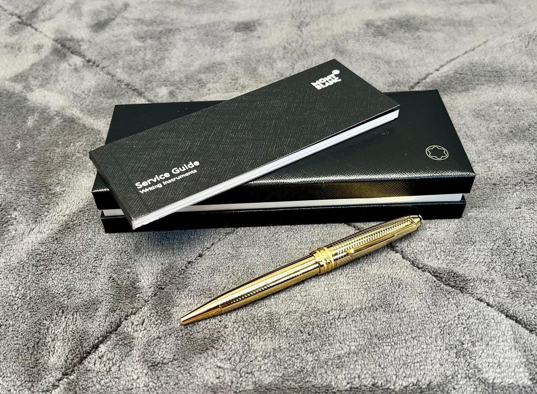 New Mont Blanc Classic Gold Case Luxury Ballpoint Pen. New in Box With ...