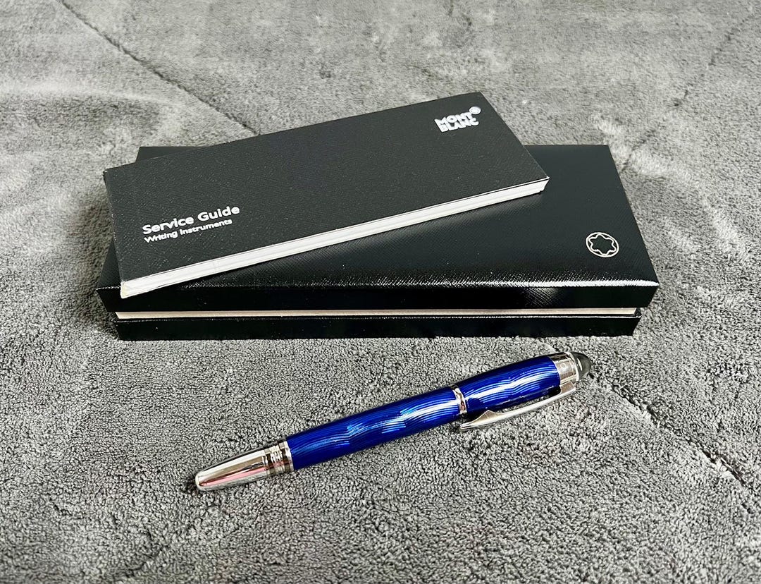 New Mont Blanc Classic Cool Blue Rollerball Pen. New in Box With ...