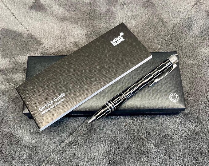 New Mont Blanc Meisterstruk Classic Patterned Black and Pewter Luxury ...