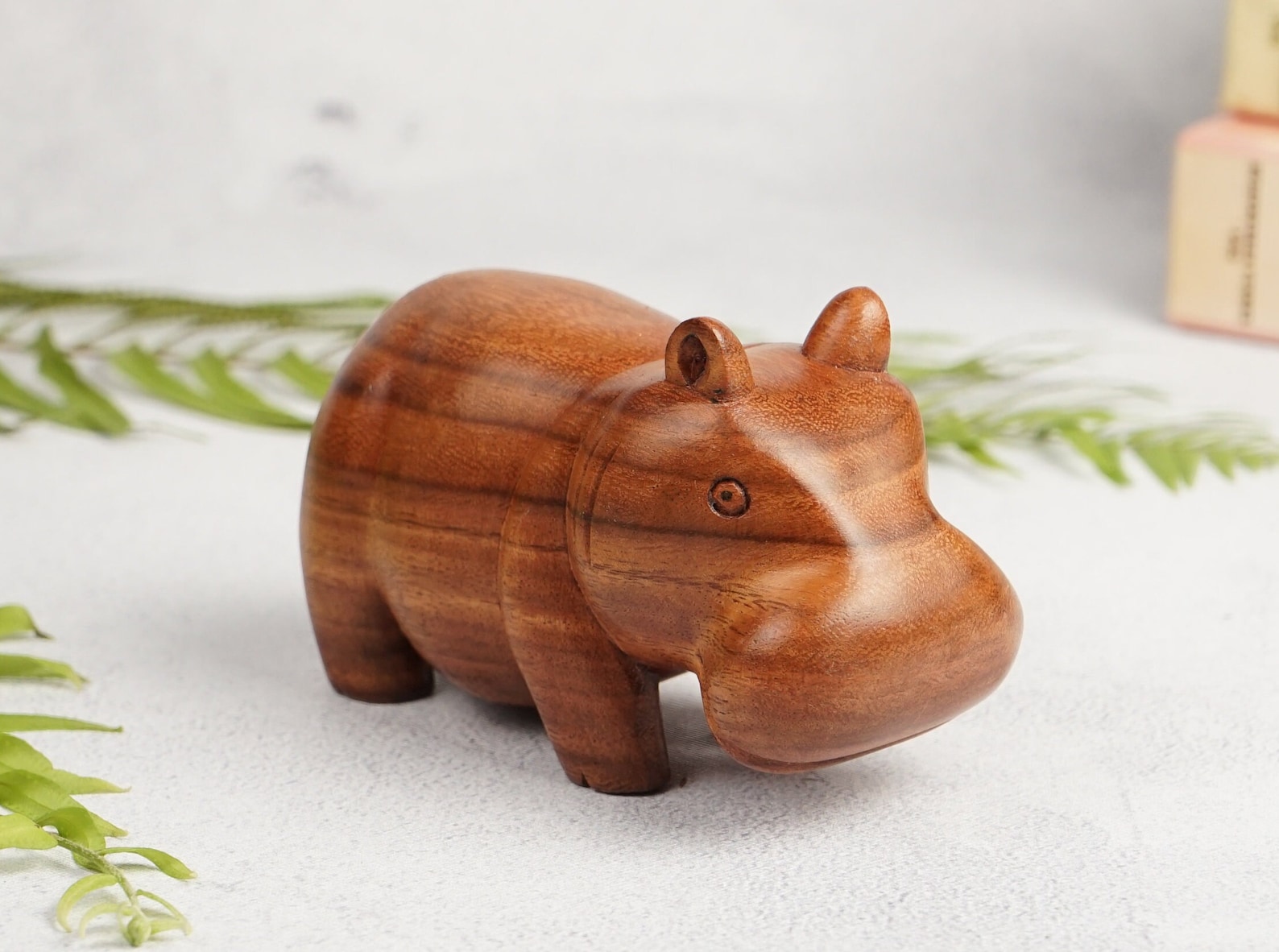 Wooden Hippo Statue, Hand Carved Statue, Miniature, Wood Carving ...