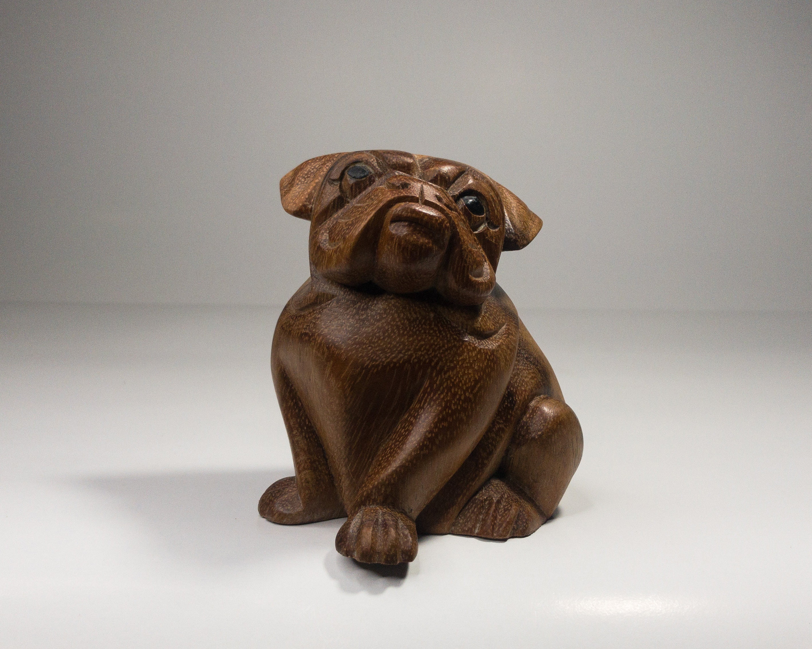 Wooden Pug Figurine, Handmade Pug Dog, Woodcarving, Room Decor, Dog ...